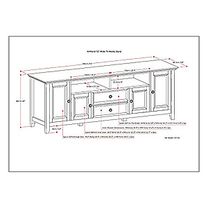 SIMPLIHOME Amherst SOLID WOOD 72 Inch Wide Transitional TV Media Stand in Rustic Natural Aged Brown for TVs up to 80 Inches, For the Living Room and Entertainment Center