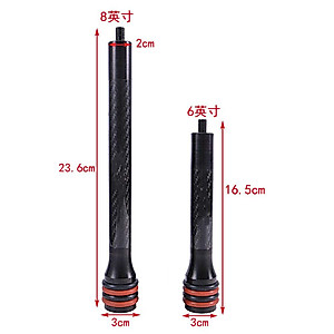 Sososhoot 6"/8" Archery Bow Stabilizer Balance Rod for Recurve Bow Compound Bow Hunting (8'')
