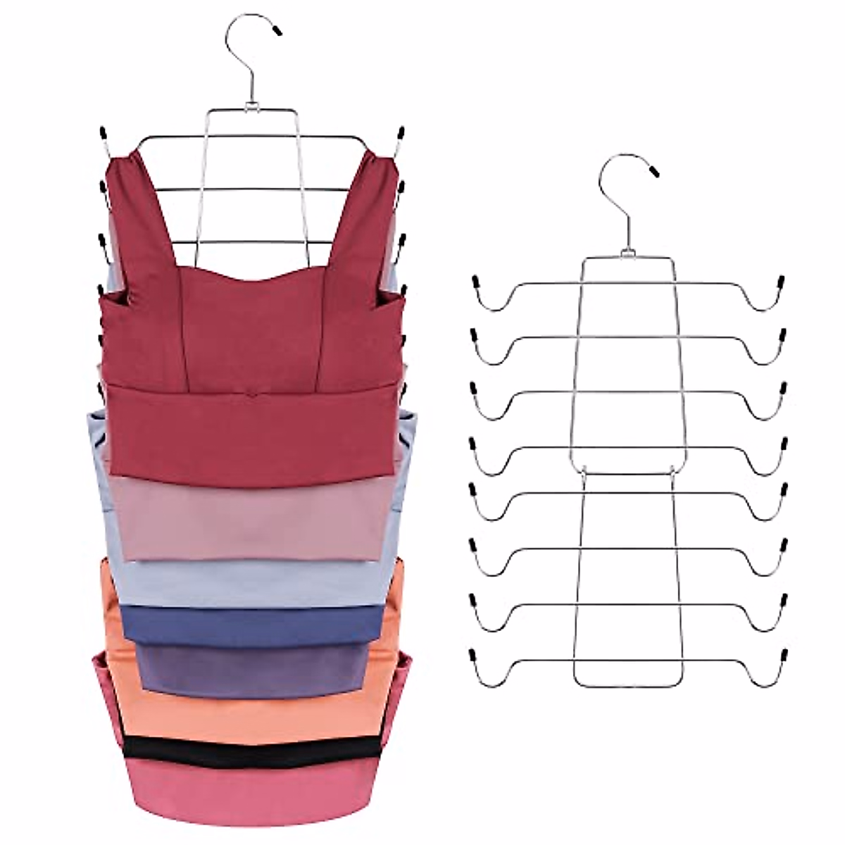 ZEDODIER Tank Tops Hangers，Bra Hanger 2 Pack Metal Space Saving Hanger Closet Organizer for Tank Tops, Bras, Camisoles, Scarfs or Belts