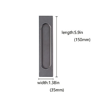 Fanruier 2PC Punch-Free Sliding Door self-Adhesive Handle Window Glass Door Kitchen Door Cover Door Sliding Door Handle Double-Sided Adhesive Paste (Grey)