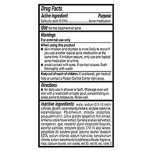 Amazon Basics Clarifying Pink Grapefruit Body Wash, 2% Salicylic Acid Acne Treatment, Dermatologist Tested, 8.5 Fluid Ounces, 4-Pack (Previously Solimo)