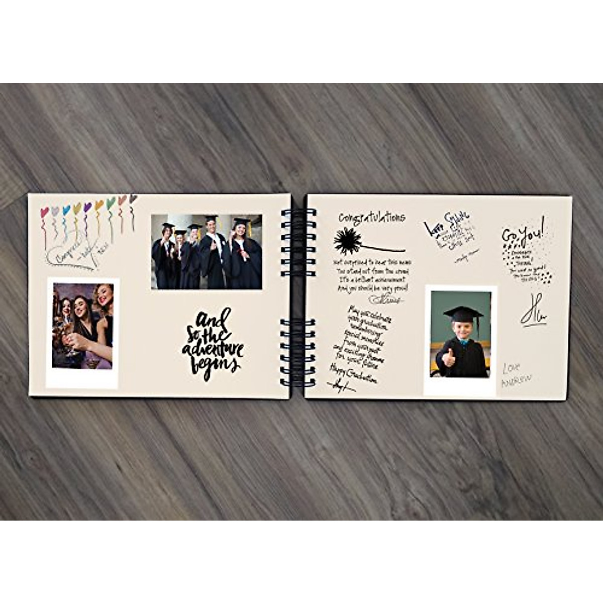Graduation Wood Guest Book MADE IN USA (CUSTOMIZE PERSONALIZE Wood Engraving) Rustic Grad Gifts Photo Album Party Supplies Decorations Instant Photo Guest Book Congratulation Class of