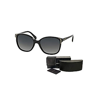 Prada PR01OS CONCEPTUAL 1AB5W1 55M Black/Grey Gradient Polarized Square Sunglasses For Women+ BUNDLE With Designer iWear Complimentary Eyewear Kit