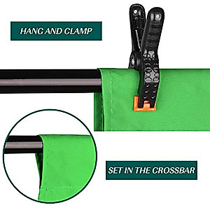 Emart 5x7ft Green Screen Backdrop, Polyester Wrinkle-Resistant Curtain Fabric, Chroma-Key greenscreen Cloth Sheet for Zoom, Including 2 Spring Clamps Suitable for Photoshoot, Interview, Live Stream