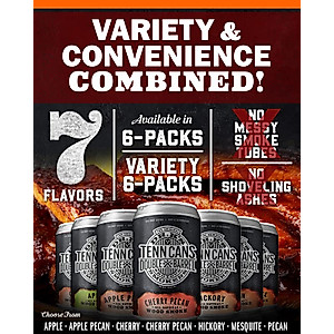 Dr. K's Tenn Cans 6 Pack - Convenient, No Mess Smoke Tube Grilling Gifts for Men | Premium Mesquite Pellets in an Easy to Use Can | Championship Flavor & Smoke Every Time, Up to 1hr Smoke Per Can