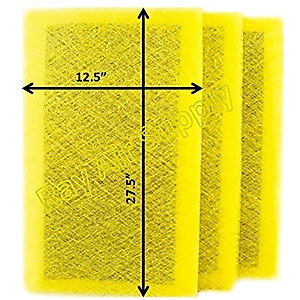 RAYAIR SUPPLY 14x30 MicroPower Guard Air Cleaner Replacement Filter Pads (3 Pack) Yellow