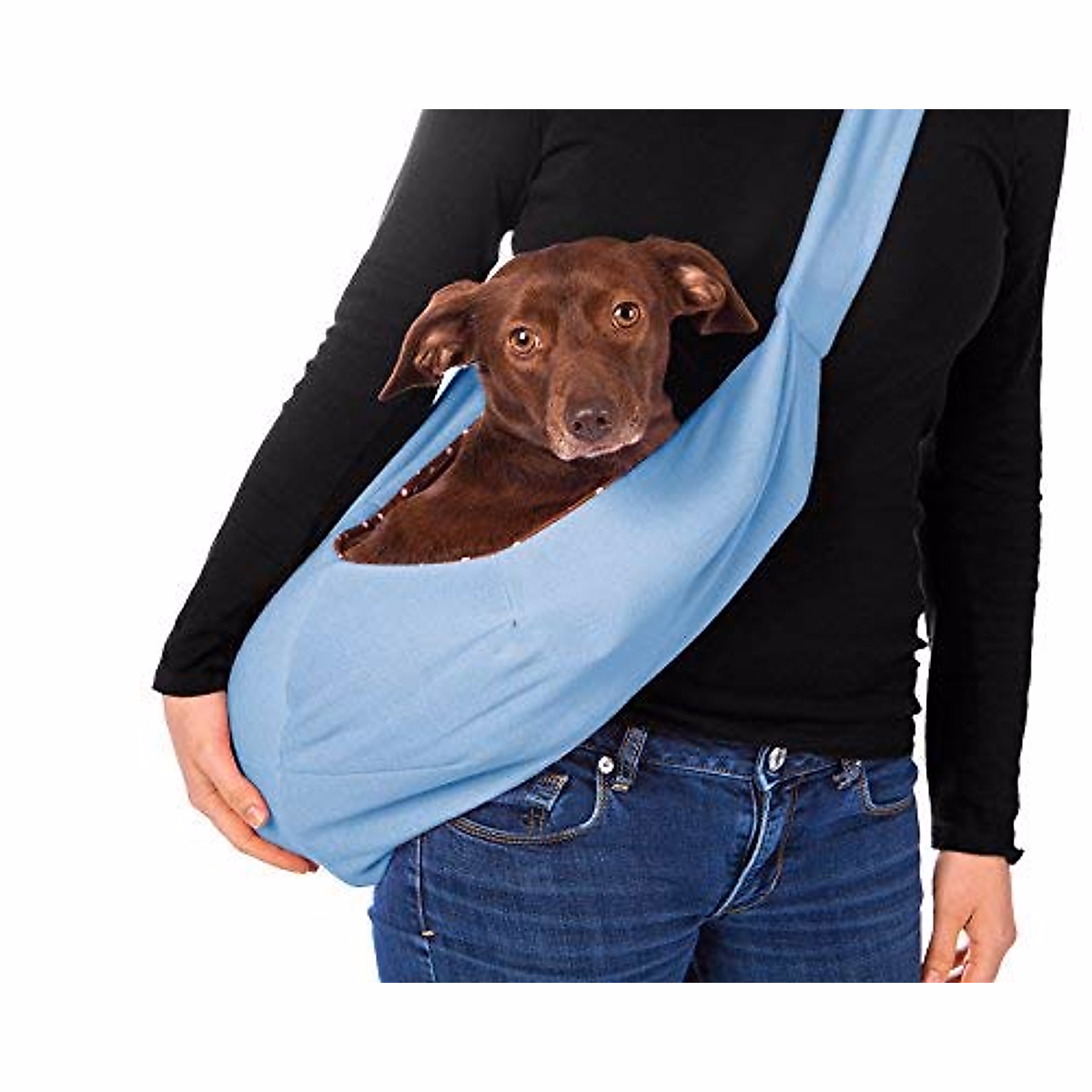 iPrimio Reversible Hands Free Pet Carrier Sling Bag: Soft Cat Sling, Dog Carrier Sling, Cat Papoose Carrier Front, Puppy Sling, Cat Carrier & Pet Sling Carrier for Cats - Black (Fits Small Pets)
