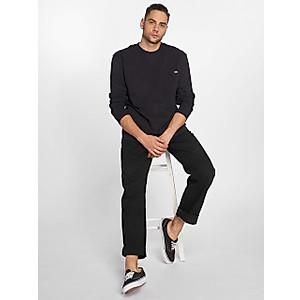 Dickies Men's Long Sleeve Heavyweight Crew Neck, Black, Large