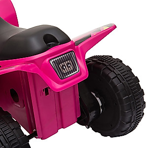 Aosom 6V Kids ATV 4-Wheeler Ride on Car, Electric Motorized Quad Battery Powered Vehicle with Forward/Reverse Switch for 18-36 Months Old Toddlers, Pink