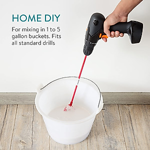 Navaris Set of 2 Paint Mixer for Drill - Heavy Duty Plaster and Paint Mixing Paddle Standard Drills - Painting and Plastering Mixer Stirrer Tool (Red)