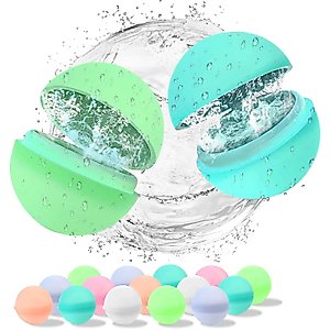 15Pcs Reusable Water Balloons - Latex-Free Soft Silicone Water Bomb Pool Toys, Quick-Fill Water Bomb for Kids & Adults All Ages Summer Fun Outdoor Party Games