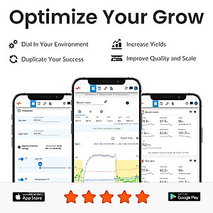 Pulse One - Smart Grow Room Monitor - VPD, RH, Temperature (°F/°C), Dew Point, Light - iOS, Android, Apple, Windows, Works on 2.4 Ghz WiFi Networks