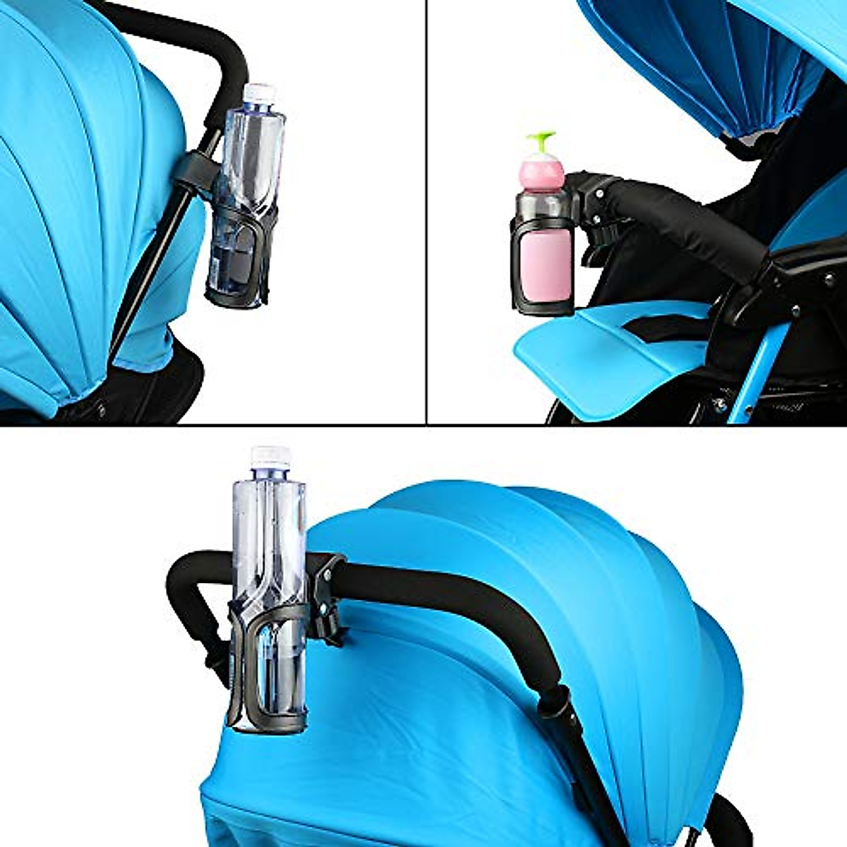 Accmor Stroller Cup Holder, Bike Cup Holder, 360 Degree Rotatable Cup Holder for Stroller, Bike, Wheelchair, Walker, Scooter, Universal Cup Holder for Uppababy Strollers, 2 Pack