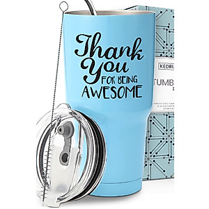 KEDRIAN Thank You For Being Awesome Tumbler 30oz, Thank You Gifts For Friends, Thank You Gifts For Women Friends, Nurse Thank You Gifts For Women Coworkers, Associate Appreciation Gifts For Coworkers
