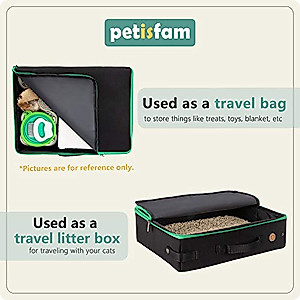 Portable Cat Travel Litter Box with Zipped Lid, No Leakage, No Smell, Easy to Carry, Easy to Use in Hotels, Car
