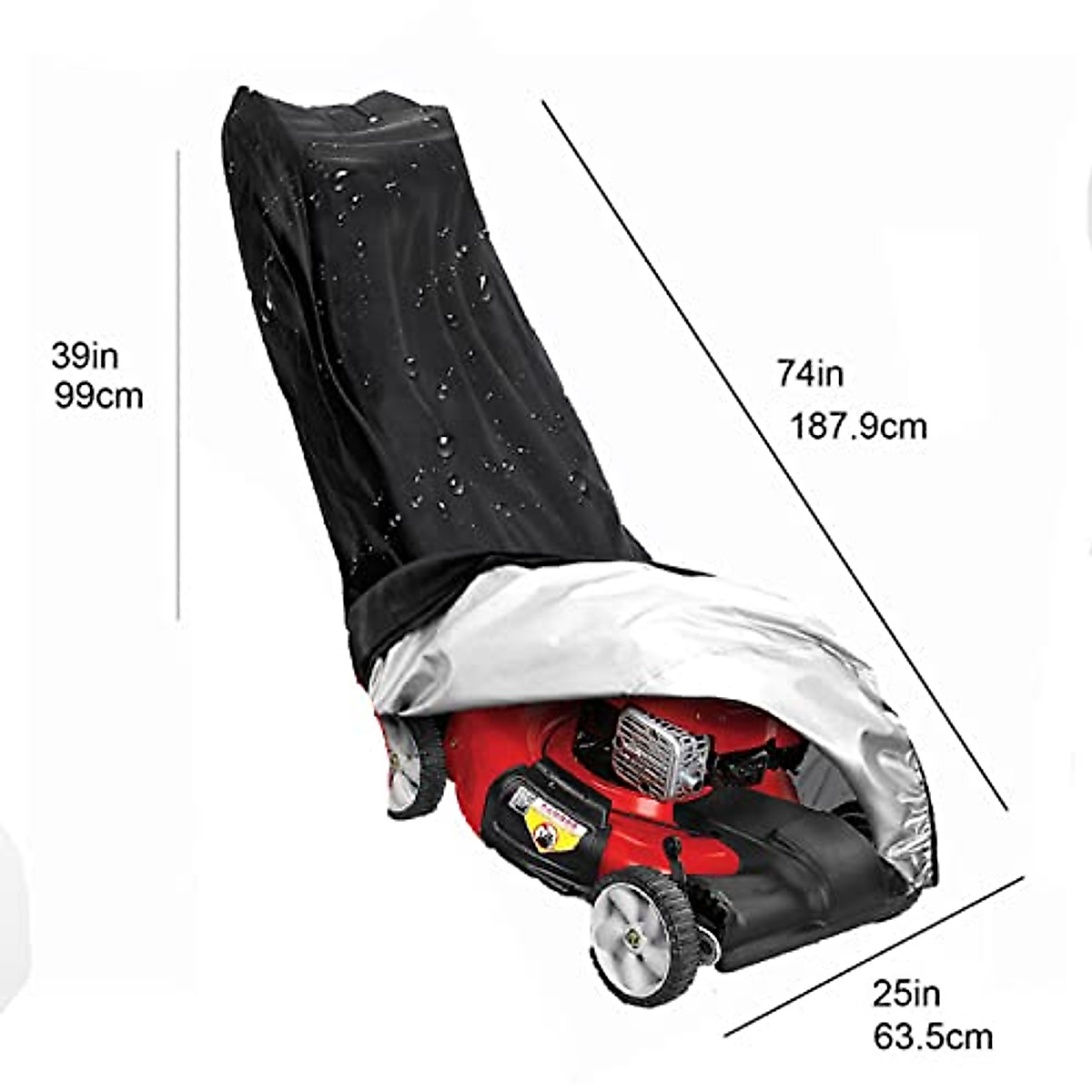 ShAiyOU Waterproof Lawn Mower Cover with Storage Bag Outdoor Garden Windproof Sun Protection Dustproof Universal Lawn Mower Cover 188 * 63.5 * 99cm