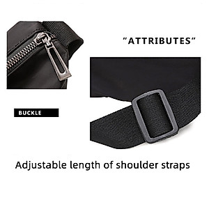 Tonriya nylon crossbody straps bags travel purses for women shoulder bags. (Black)