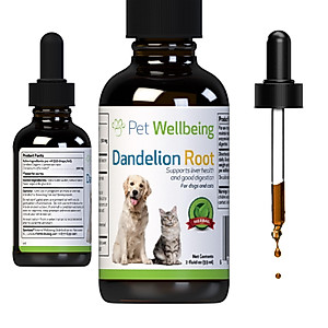 Pet Wellbeing Dandelion Root for Dogs - Liver & Heart Health, Digestive Function, Blood Sugar Support, Certified Organic - Veterinarian-Formulated Herbal Supplement 2 oz (59 ml)