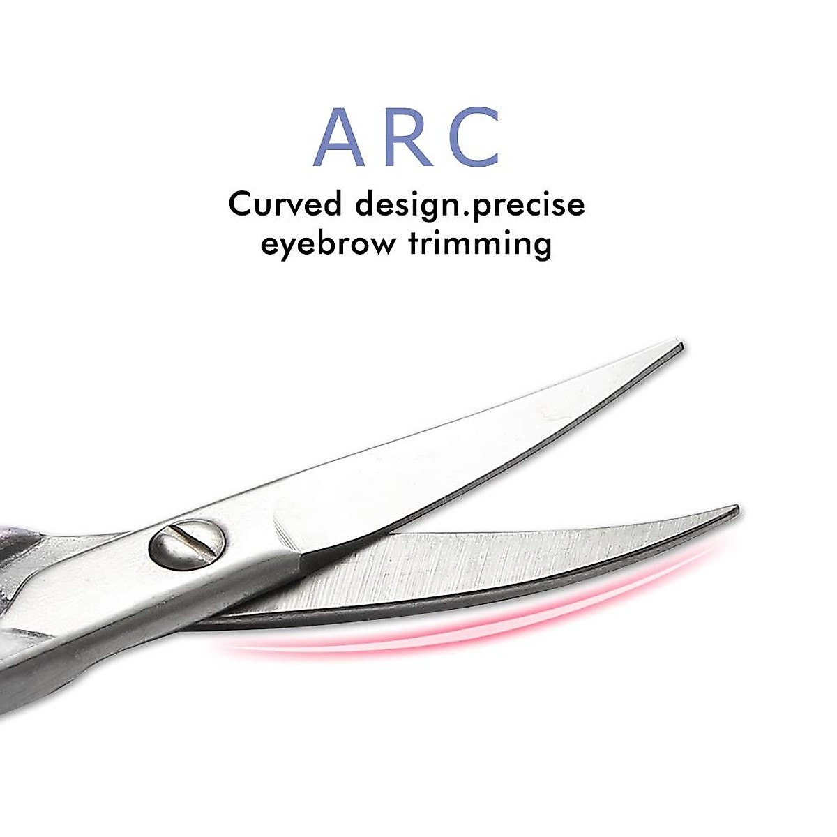 LIVINGO Premium Curved and Rounded Nose Hair Scissors for Men, 2 PC Set Nail Cuticle Manicure Scissors Shears Kit for Beard/Mustache, Ear, Facial Hair, Eyebrows, Eyelashes for Women