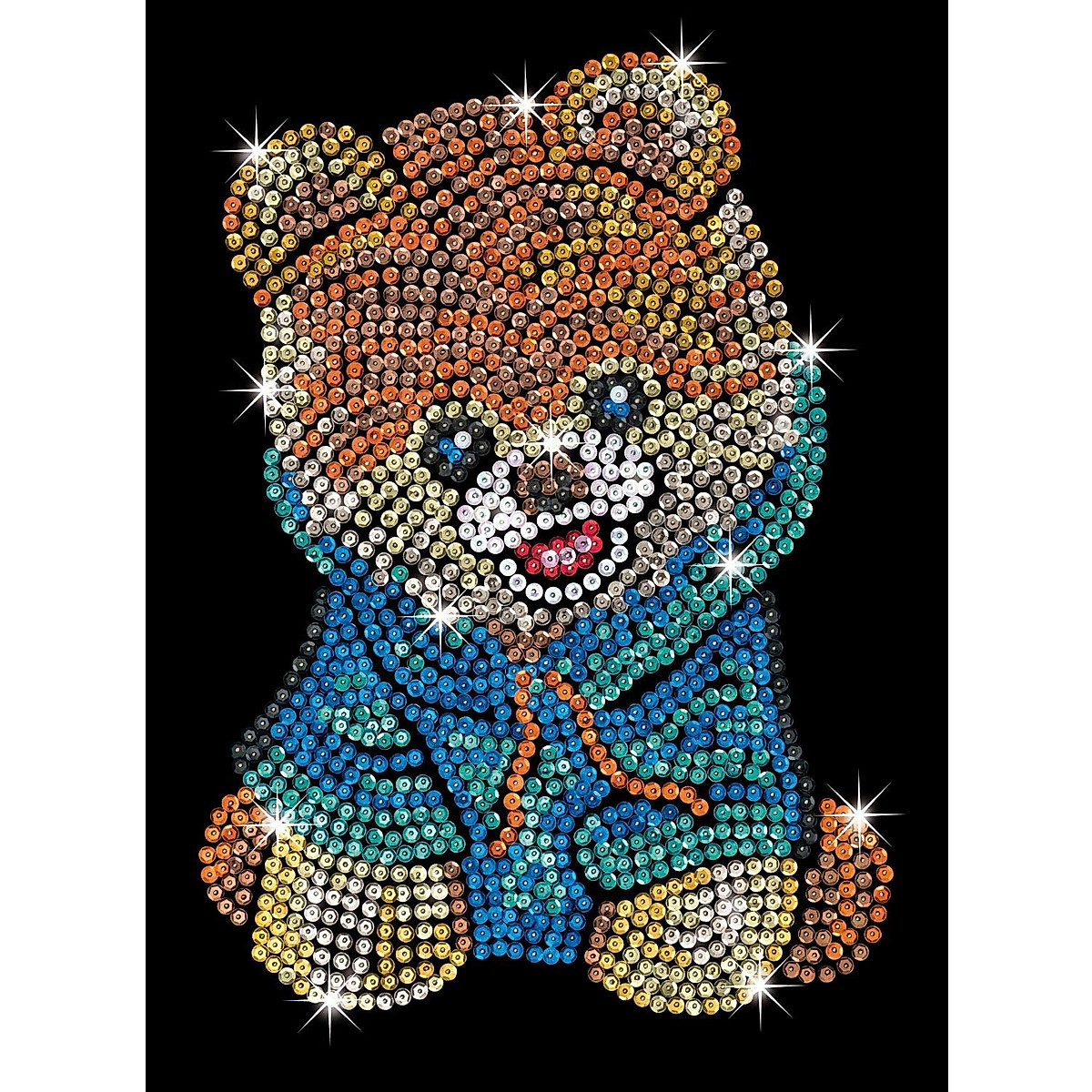 Sequin Art Blue Pomeranian Teddy Bear Dog, Sparkling Arts and Crafts Kit; Creative Crafts for Adults and Kids