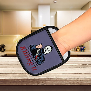 WZMPA Horror Movie Pot Holders Killer Fans Gift Killing It Kitchen Baking Glove for Film Fans (Killing It Holder)