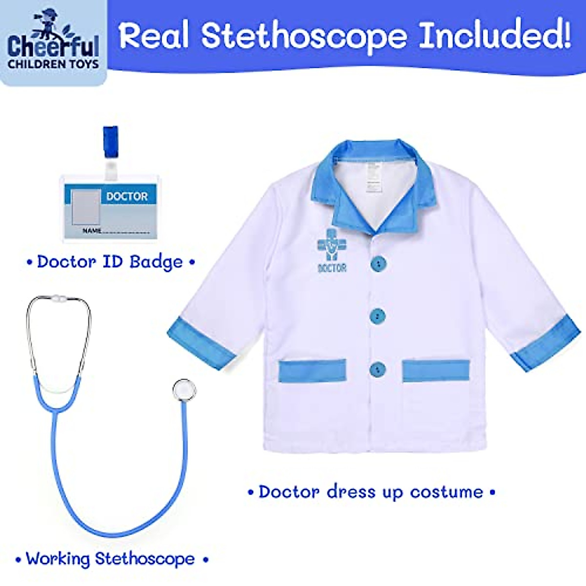 Doctor Costume For Kids Doctor Costume - Includes Kids Lab Coat - Ideal Career Day Costume For Kids - Including Kids Doctor Coat. Girls Doctor Costume - Boys Dress Up - Kids Veterinarian Costume