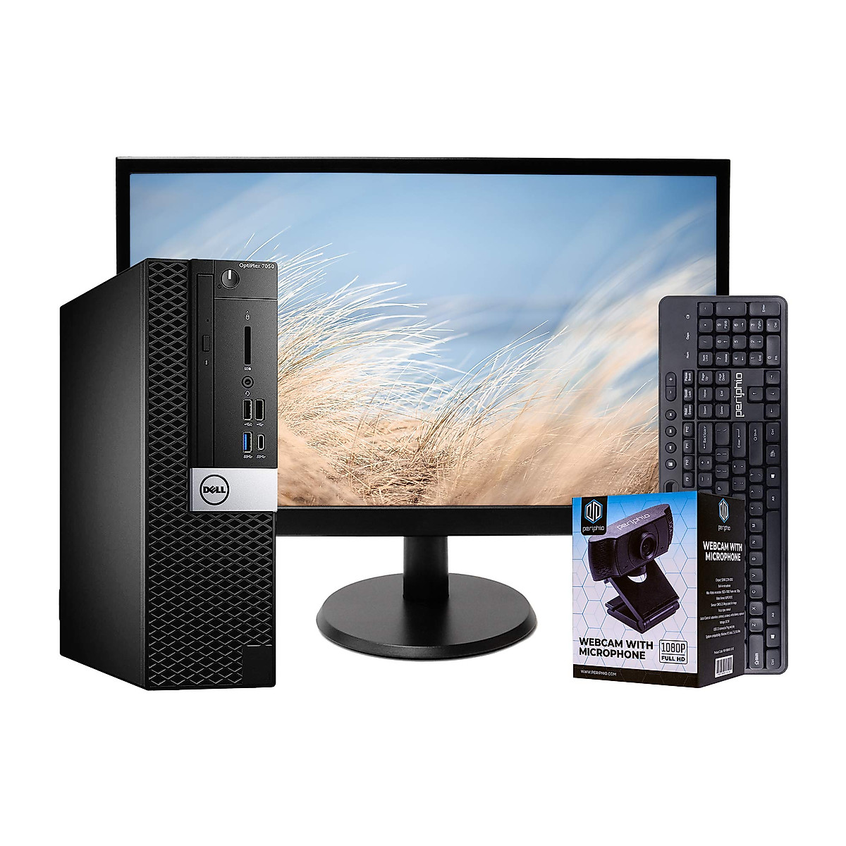 Dell Optiplex 7050 Desktop Computer PC, Intel Quad-Core i5, 512GB SSD Storage, 16GB DDR4 RAM, Windows 10 Pro, DVD, WiFi, 20in Monitor, Wireless Keyboard and Mouse (Renewed)