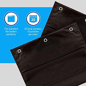 2-Pack Premium Wall Storage Pocket Charts/Hanging Folder Organizers - Black, 10 Pockets Per Piece (20 Total Pockets) - The Ideal Pocket Chart for Classroom, School or Office Use - by Impresa