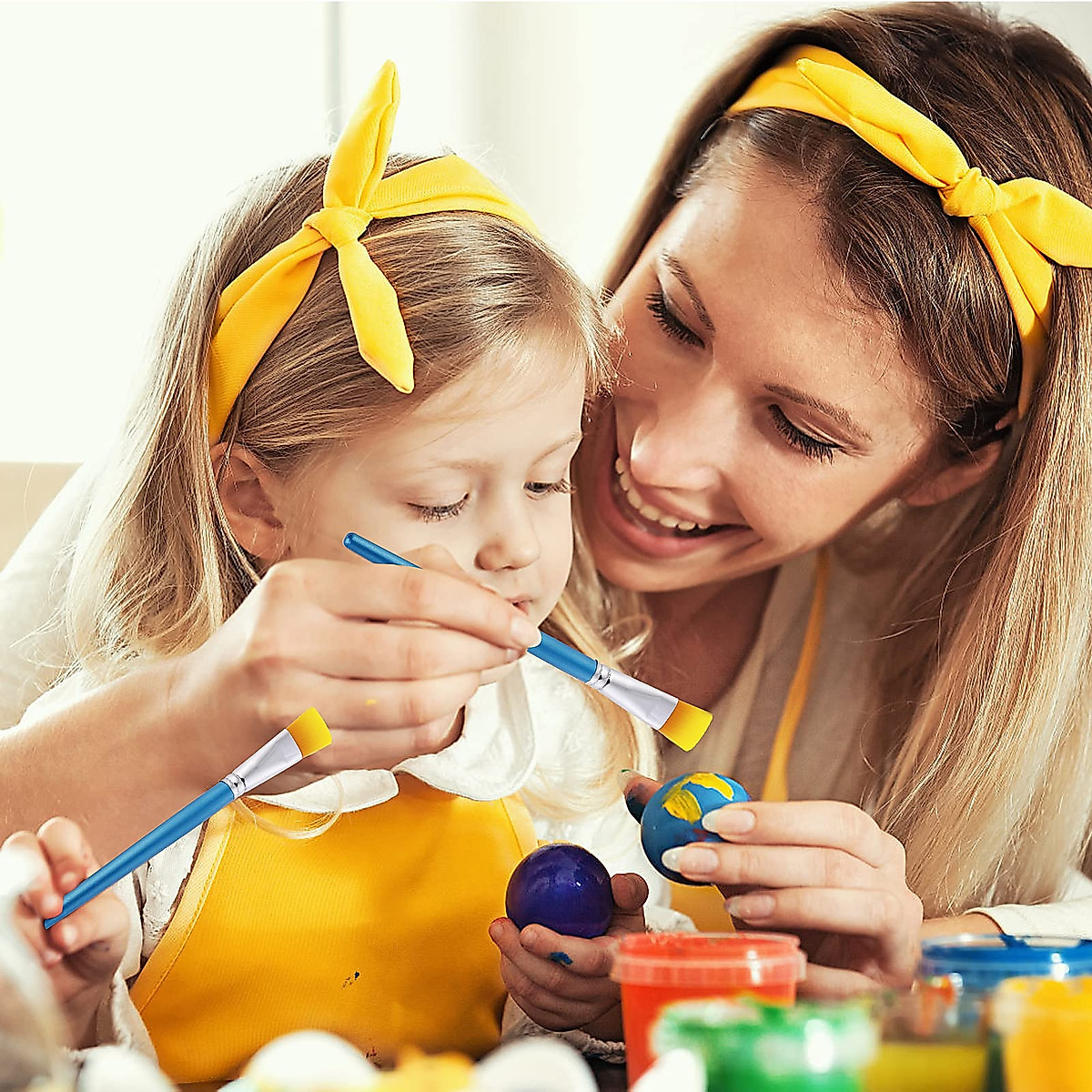 10 Pcs Flat Paint Brushes for Acrylic Painting, 1 Inch Art Paint Brushes Artist Painting Brush for Acrylic Watercolor Oil Detail Painting