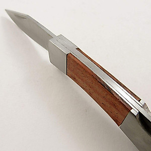 FOLDING POCKET KNIFE Low-Cost Small Silver Carbon Sharp Blade Wood Classic Lockback Hunter Knife