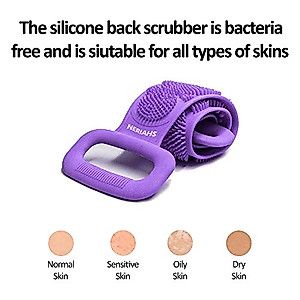 Silicone Bath Body Brush for a Good Shower, Dual Texture Silicone Back Scrubber, Silicon Bath Body Brush for Perfect Exfoliated Skin, Neat, Easy To Clean Silicone Bath Body Brush Scrubber