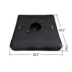 PURPLE LEAF Offset Patio Umbrella Base Sand/Water Filled Square, 32.2'' X 32.2''