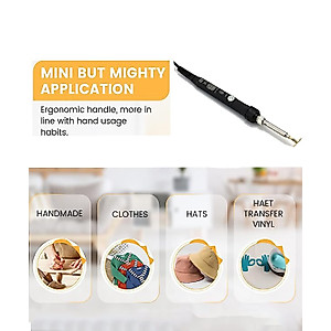 Tiny Iron,Mini Iron for Crafts 80W Mini Small Iron Patch Clothes T Shirts Shoes Clothes and Hats Portable and Easy Iron Supplies Adjustable Temperature (Black)