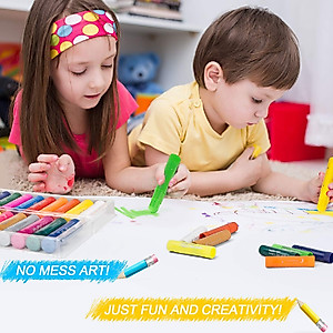 MayMoi Tempera Paint Sticks, Bright Colors Tempera Paint Sticks Quick Drying, Easy to Color and Washable Paint Crayons for Kids and Students (12 Colors)