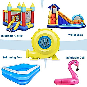 OLAKIDS Inflatable Bounce House Blower, 480W Lightweight Pump Fan, Electric Portable and Powerful Air Blower for Jumping Castle, Water Slide and Other Suitable Indoor Outdoor inflatables