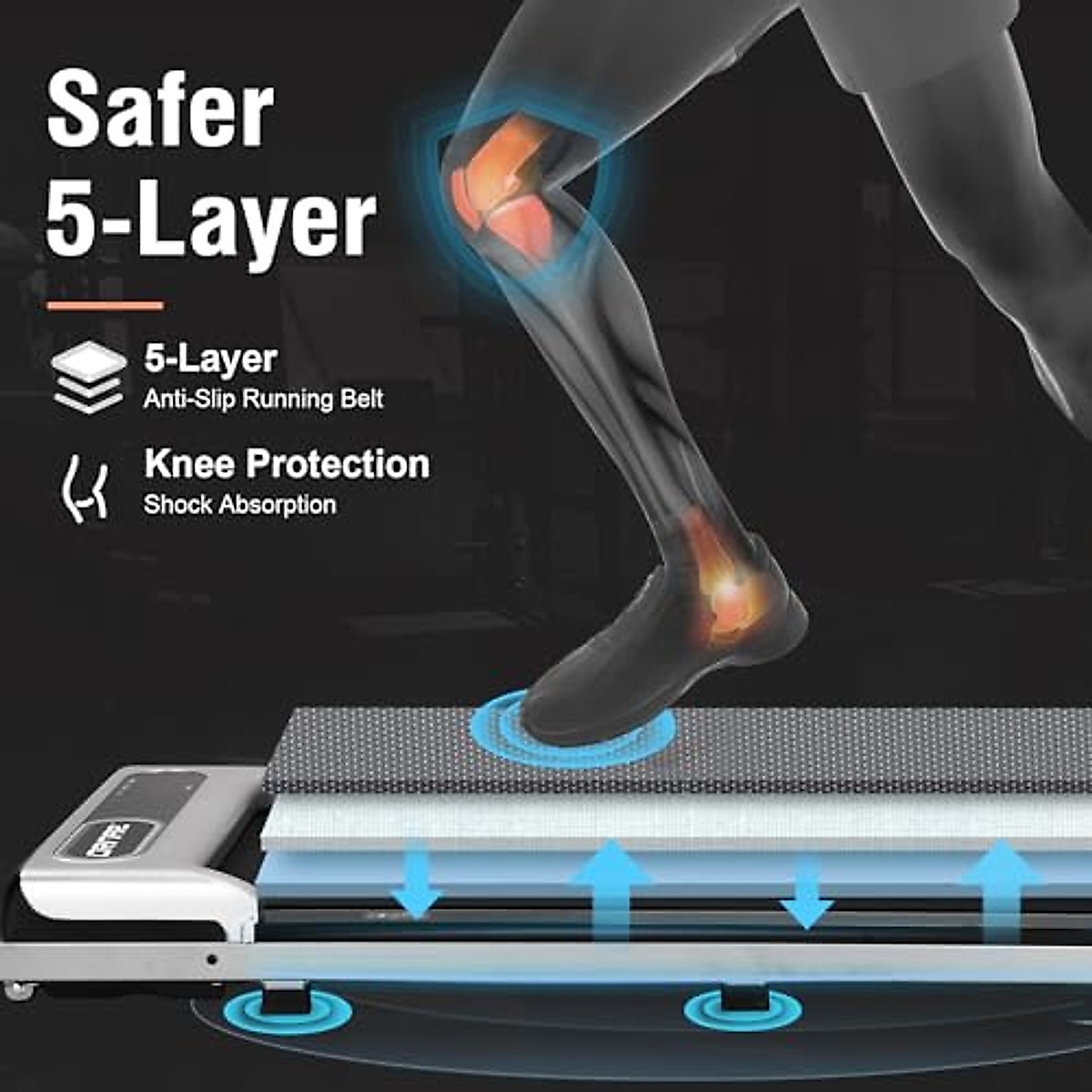 Orinar Under Desk Treadmill, Walking Pad with Remote Control, 2.5 HP Portable Walking Jogging Running Machine for Home Office, LED Display