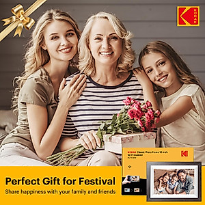 KODAK 10.1 Inch WiFi Digital Picture Frame with 32GB Storage, Electronic Smart Digital Photo Frame 1280x800 IPS Touch Screen, Auto-Rotate, Share Moments Instantly via KODAK App from Anywhere Anytime
