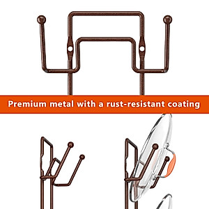 VZINO 2 Pack Pot Lid Organizer Rack for Cabinet Door/Wall, No Drilling Adhesive Wall/Door Mounted Pot and Pan Lid Holder, Plating Metal, Bronze