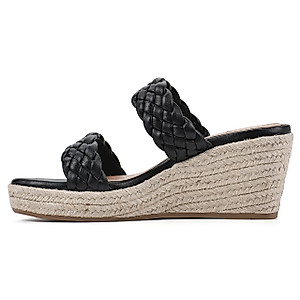 WHITE MOUNTAIN Women's Yoyo Platform Sandal, Black/Smooth, 8 M