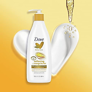 Dove Body Love Softening Body Lotion with Mango & Almond Pack of 3 For Touchably Soft Skin Butters Lotion for Dry Skin with Restoring Ceramide Serum 13.5 oz