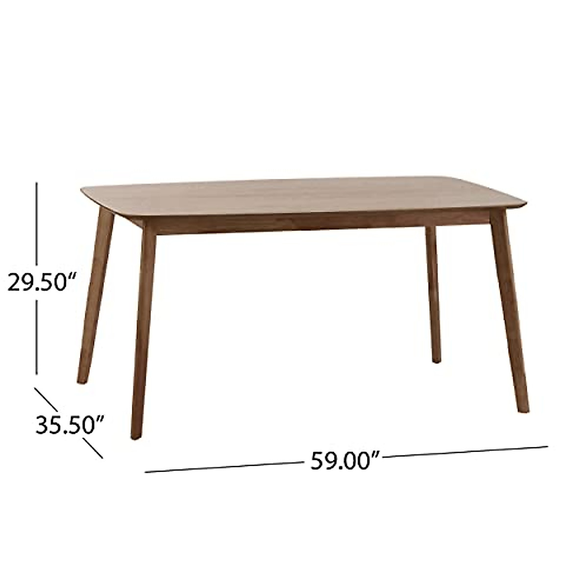 Christopher Knight Home Lucious 60" Rectangular Dining Set, 5-Pcs Set, Natural Walnut / Light Beige