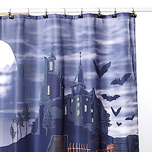 YoKii Halloween Shower Curtain Hooks Witch Hats and Shoes Halloween Bathroom Decoration Accessories Hollows Eve Nightmare Gothic Decorative Shower Rings Set of 12 Metal Rustproof (12PCS)