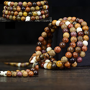 CarpenterC 200pcs 8mm Gorgeous Natural Round Polished Rosewood Loose Beads for Jewelry Making DIY Handmade Crafts