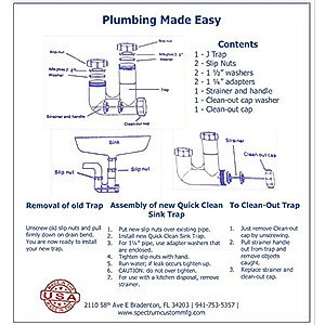 Quick Clean Sink Trap | 1 1/4" & 1 1/2" P-Trap Replacement Upgrade | Jewelry Catcher | DIY Unclog Your Drain | No Tools Required | Bathroom/Salon Hair Trap | Made in USA | Veteran Owned