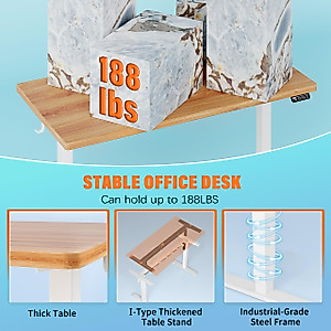 GABRYLLY Standing Desk Adjustable Height, Large Desk Board Computer Desk for Home Office Stand up Desk, 55 x 24 Inches, Natural