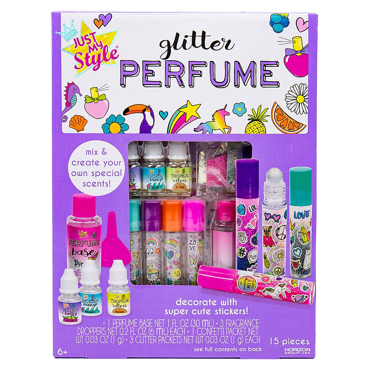 Just My Style Glitter Roller Perfume by Horizon Group USA Multi-color, 10 x 9 x 13.5