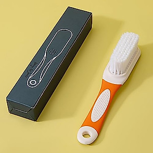 Long Handle Soft Shoe Brush Two Tone Shoe Cleaning Brush Multifunctional Cleaning Brush Household Scrub Brush Stain Removal Laundry Brush Commercial Kitchen Sink Soap (Orange, One Size)