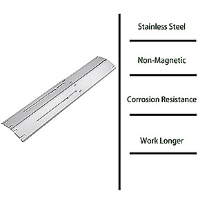 Damile Grill Heat Plates Shield Burner Covers Replacement, Grill Heat Shield Heat Tent Grill Plates for Gas Grill BBQ Grill Parts Kit Adjustable for Gas Grill, Extends from 11.75" up to 21" L, 5-Pack