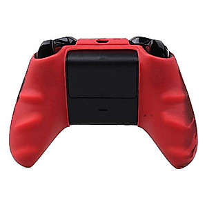Silicone Protective Skin Case for XBox One X S Controller Protector Water Transfer Printing Camouflage Cover Grips Caps,Rose Red Camo