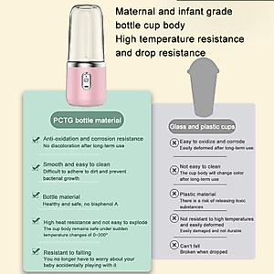 Personal Blender for Shakes and Smoothies with Travel Lid, 13.5Oz Portable Blender Shaker, USB Rchargeable Mini Blender Fruit Juicer Cup with 6 Blades for Kitchen,Home,Travel